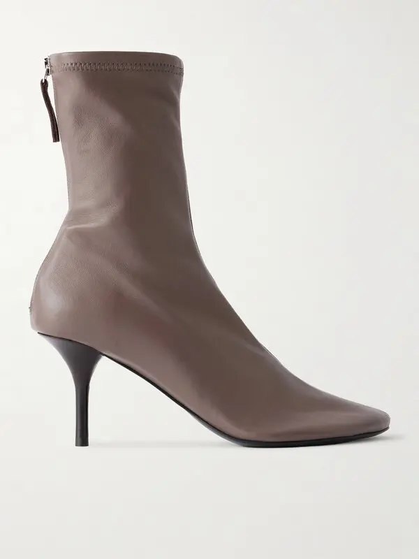 Acne Studios 75 Leather Ankle Boots - Brown
