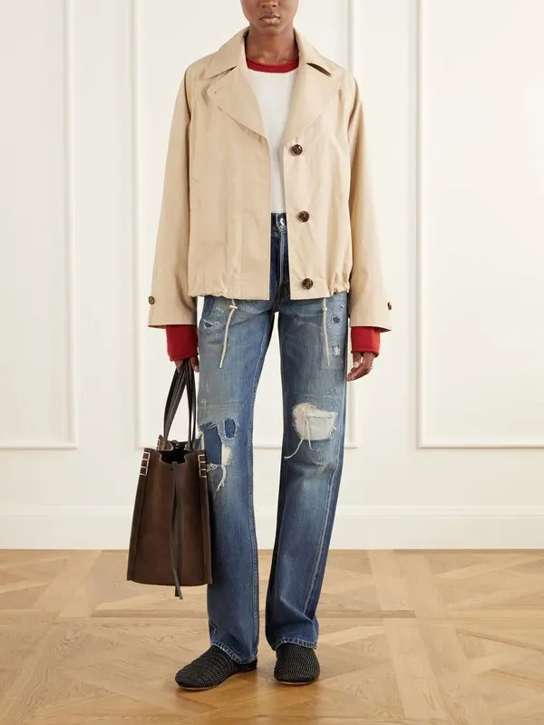 JW Anderson Distressed Mid-rise Straight-leg Jeans - Mid Denim