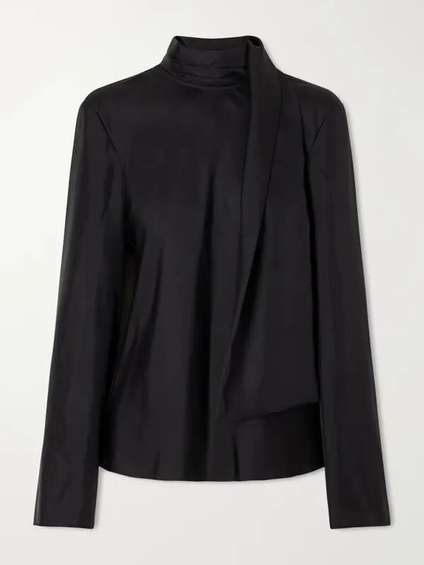 RÓHE Tie-detailed Silk-satin Blouse
