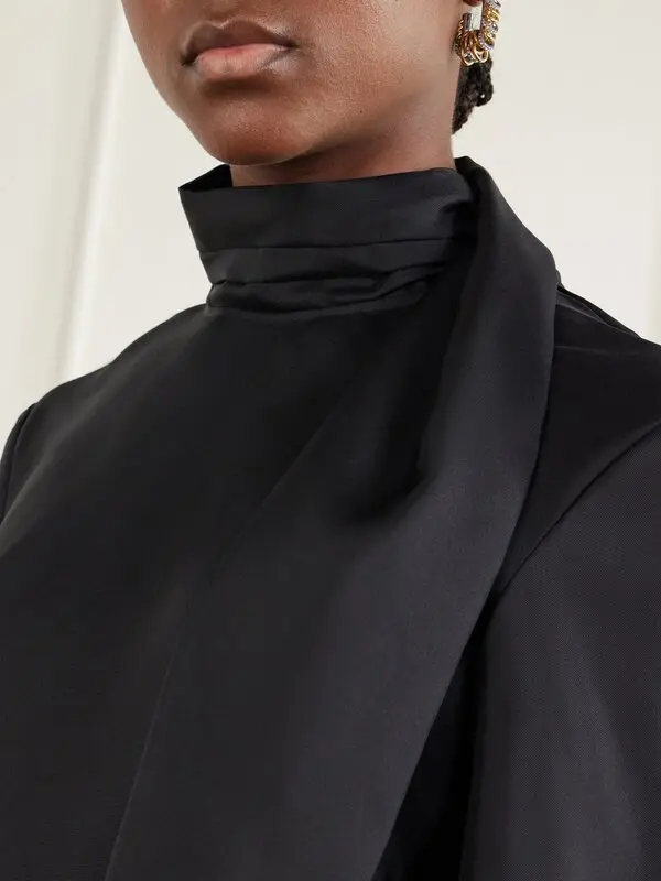 RÓHE Tie-detailed Silk-satin Blouse