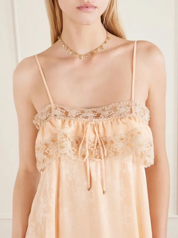 Chloé Lace-trimmed Silk-jacquard Maxi Dress