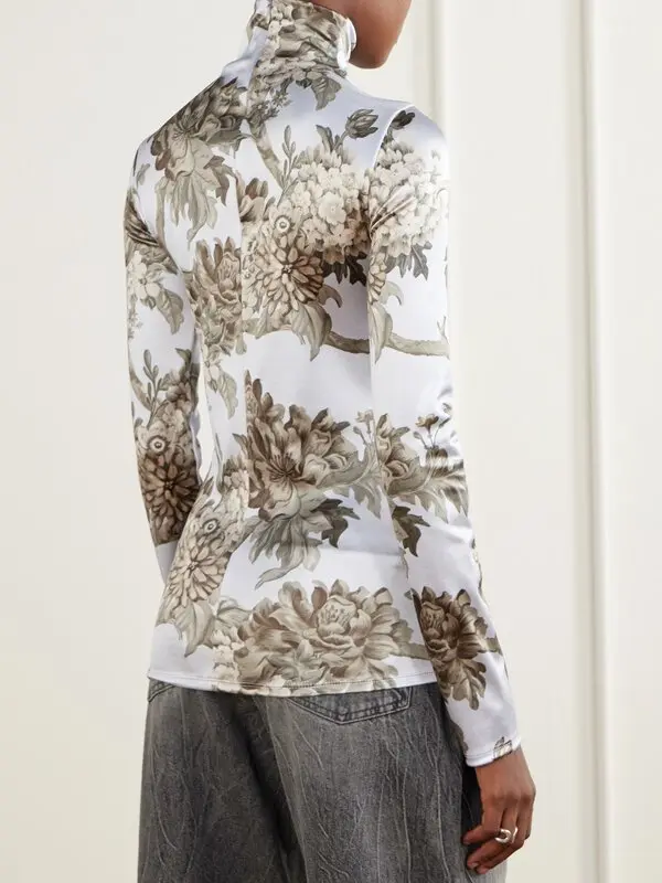 Acne Studios Edenise Printed Stretch-jersey Turtleneck Top