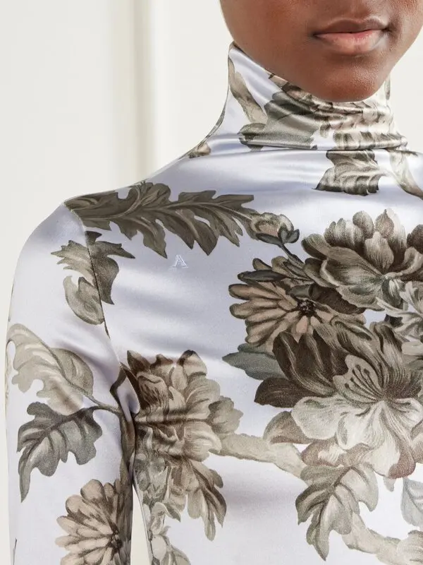 Acne Studios Edenise Printed Stretch-jersey Turtleneck Top