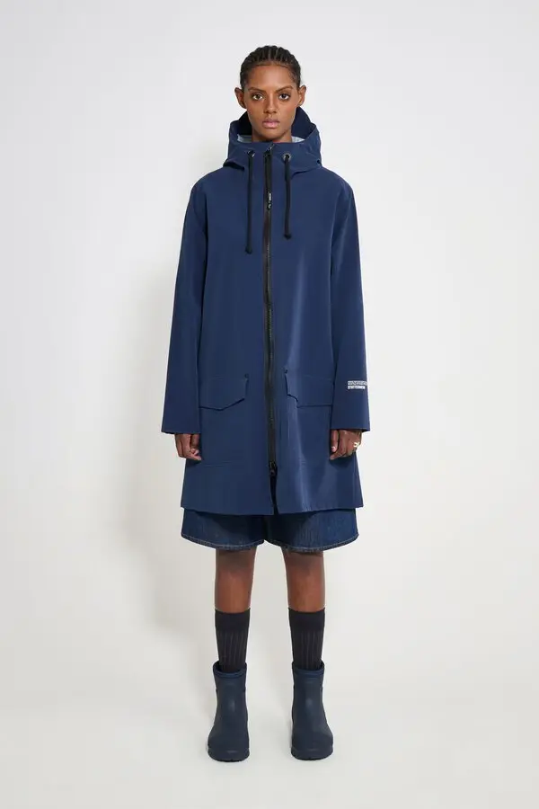 Stutterheim Mosebacke Patch Raincoat - Navy