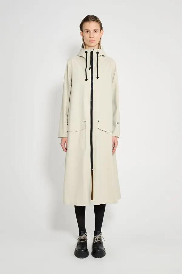 Stutterheim Mosebacke Long Patch Raincoat - Pelican