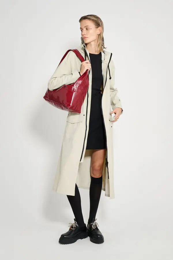 Stutterheim Mosebacke Long Patch Raincoat - Pelican