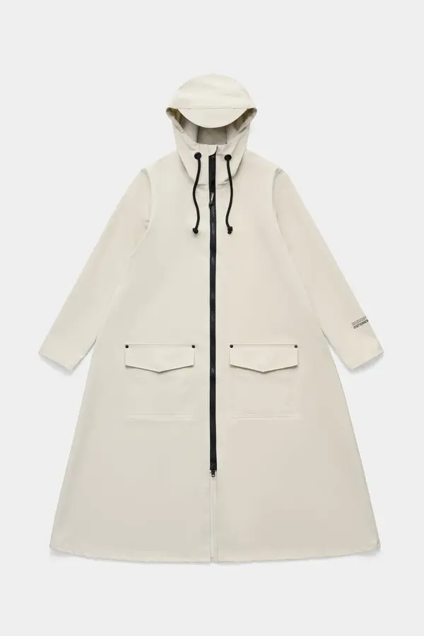 Stutterheim Mosebacke Long Patch Raincoat - Pelican