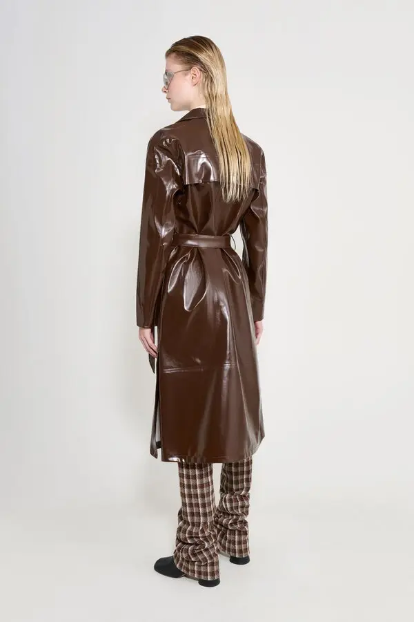 Stutterheim Kista Opal Trench Coat - Dark Brown