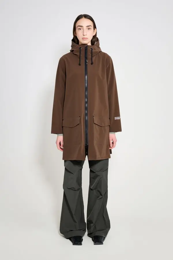 Stutterheim Mosebacke Patch Raincoat - Dark Brown