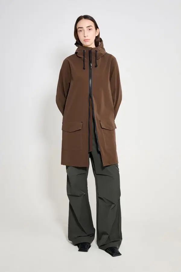 Stutterheim Mosebacke Patch Raincoat - Dark Brown