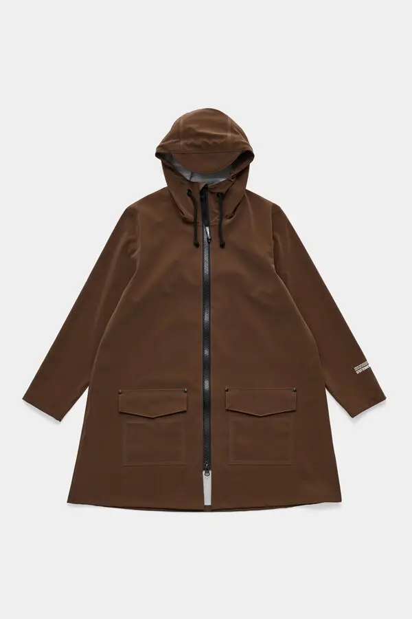 Stutterheim Mosebacke Patch Raincoat - Dark Brown