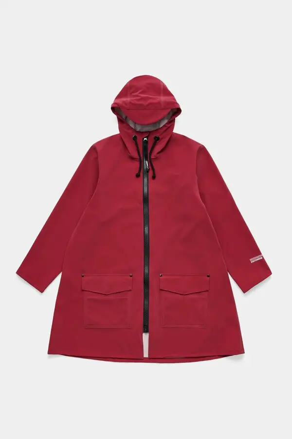 Stutterheim Mosebacke Patch Raincoat - Burgundy