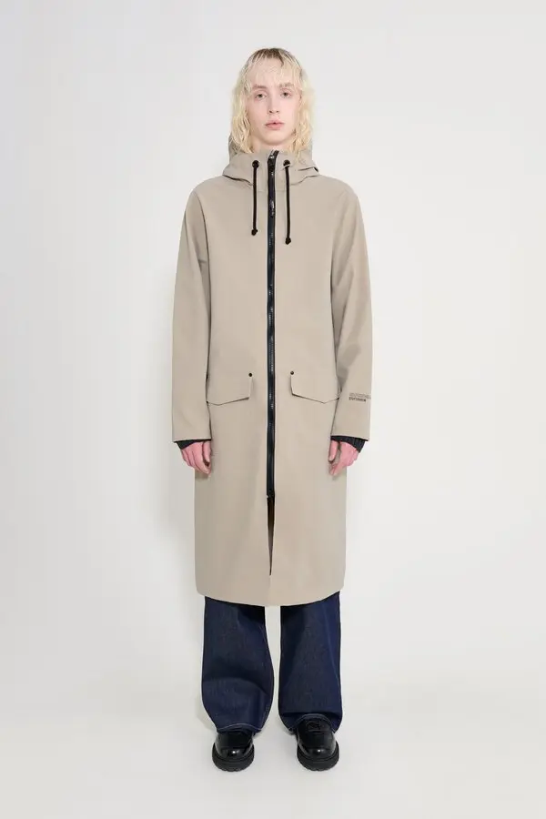 Stutterheim Stockholm Long Patch Raincoat - Potato
