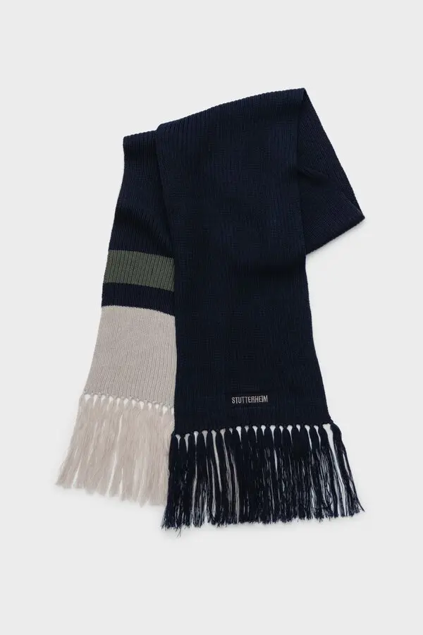 Stutterheim Fringe Scarf - Navy