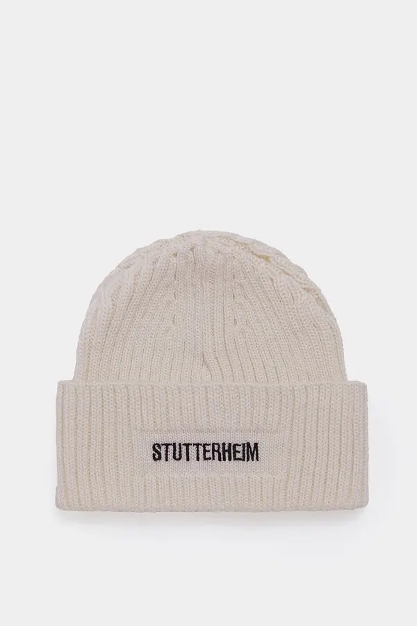 Stutterheim Logo Beanie - Light Sand