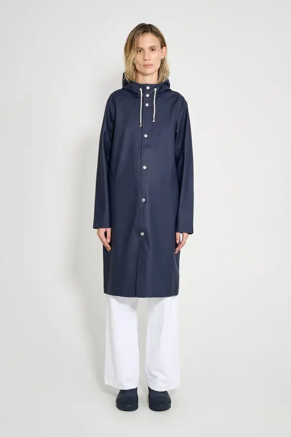 Stutterheim Stockholm Long Raincoat - Navy