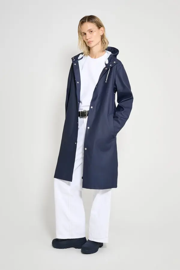 Stutterheim Stockholm Long Raincoat - Navy