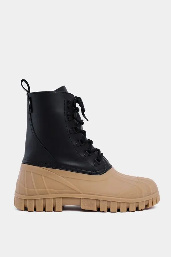 Stutterheim Patrol Boot Leather Black/fudge