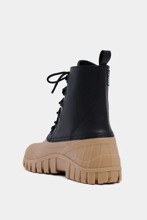 Stutterheim Patrol Boot Leather Black/fudge