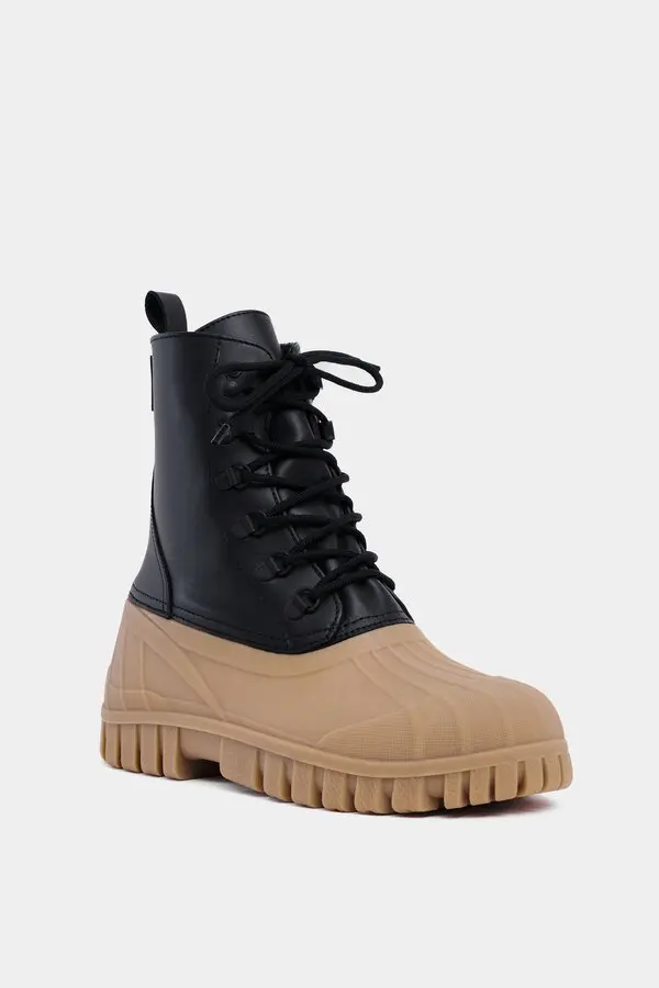 Stutterheim Patrol Boot Leather Black/fudge