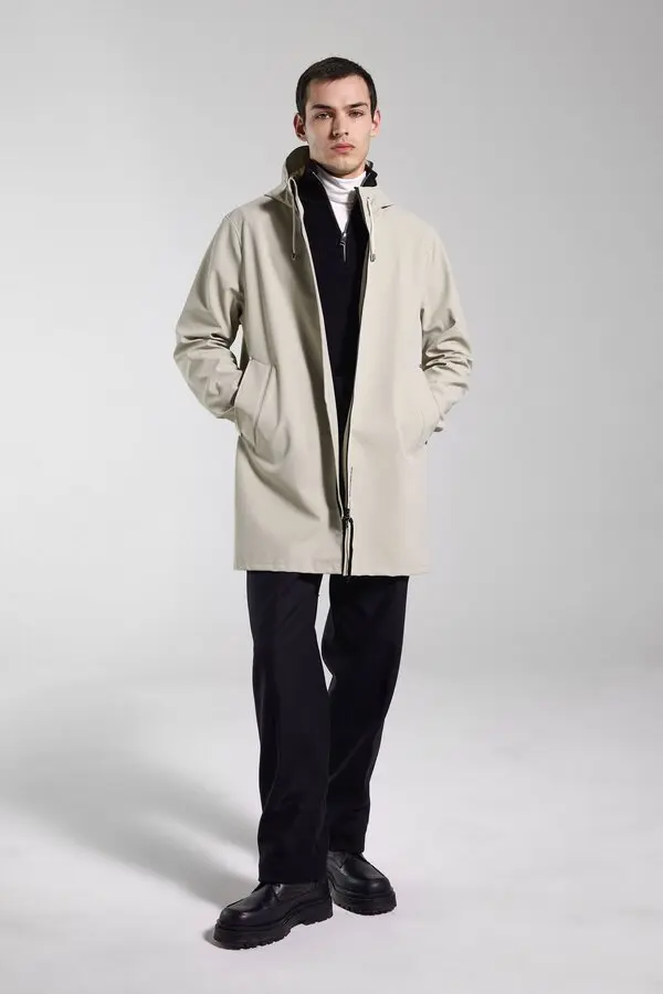 Stutterheim Stockholm Lightweight Zip Matte Raincoat - Pelican
