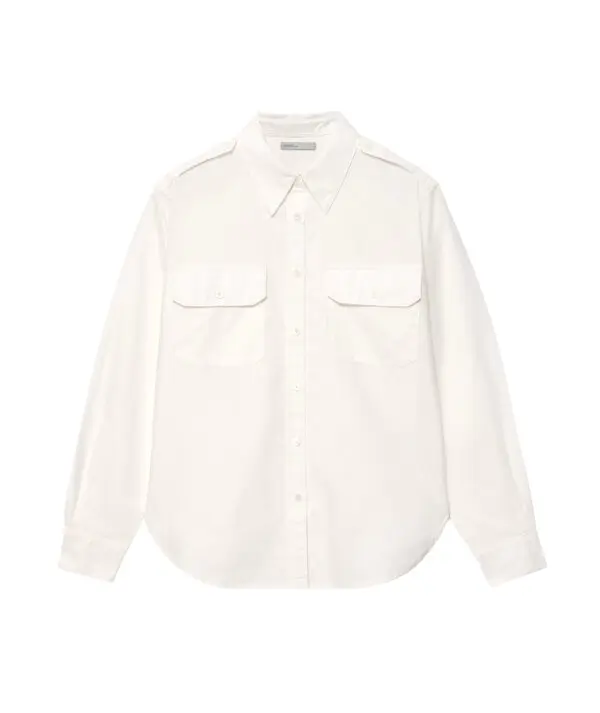 ALLSAINTS Maven Relaxed Fit Military Shirt - White