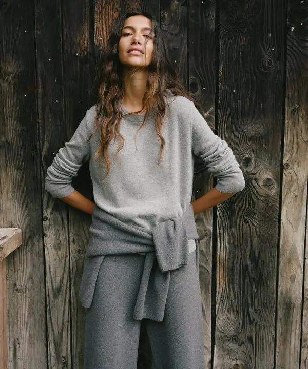 Jenni Kayne Flynn Cashmere Crewneck Top - Grey