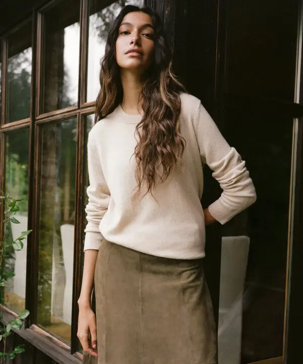 Jenni Kayne Flynn Cashmere Crewneck Top - Oatmeal
