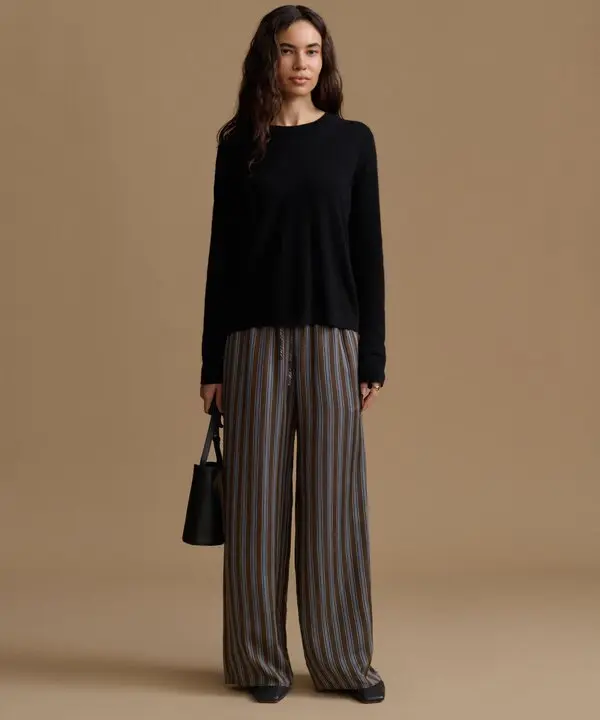 Jenni Kayne Flynn Cashmere Crewneck Top - Black