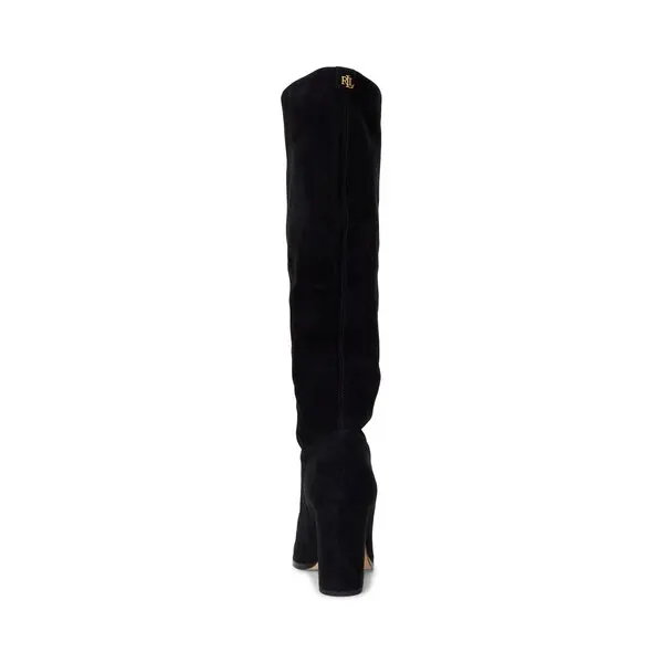 Ralph Lauren Artizan Suede Tall Boot - Black