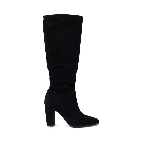 Ralph Lauren Artizan Suede Tall Boot - Black