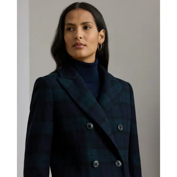 Ralph Lauren Double-breasted Plaid Coat