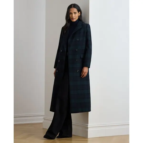 Ralph Lauren Double-breasted Plaid Coat