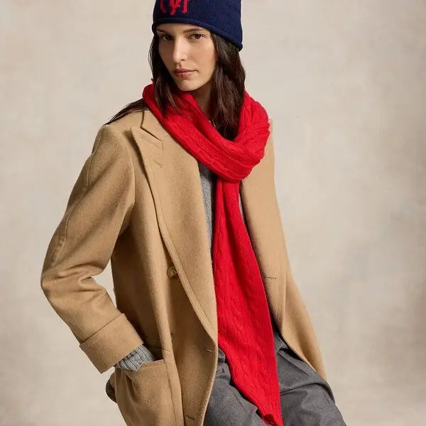 Ralph Lauren Big Pony Wool Beanie - Navy/red
