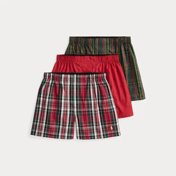 Ralph Lauren Classic Fit Woven Cotton Boxer 3-pack - Multi