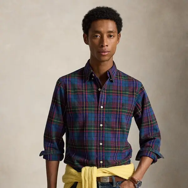 Ralph Lauren Classic Fit Plaid Brushed Oxford Shirt