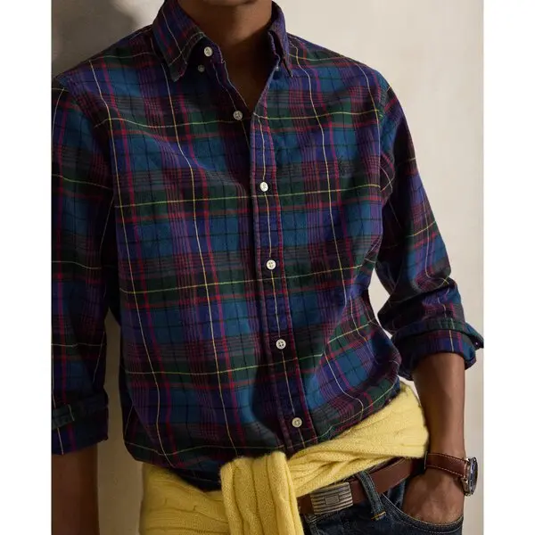 Ralph Lauren Classic Fit Plaid Brushed Oxford Shirt
