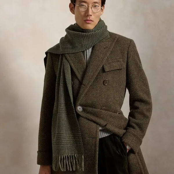Ralph Lauren Reversible Wool-blend Scarf - Olive Multi