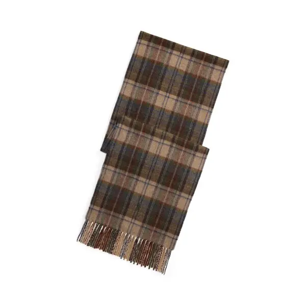 Ralph Lauren Plaid Wool-cashmere Scarf - Camel/multi