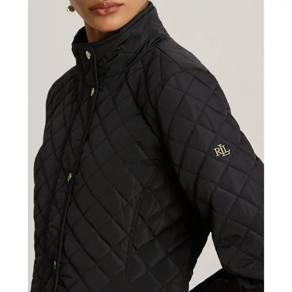 Ralph Lauren Diamond-quilted Mockneck Jacket - Black