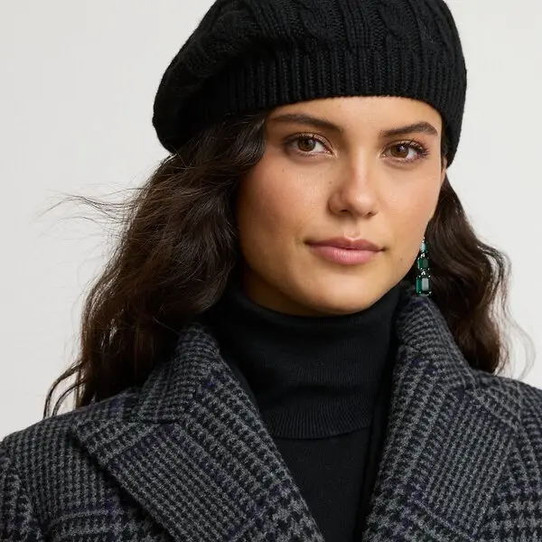 Ralph Lauren Cable-knit Beret - Black