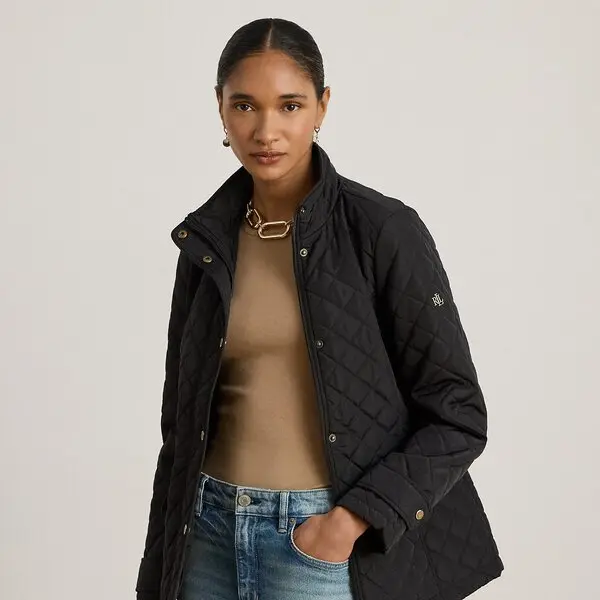 Ralph Lauren Diamond-quilted Mockneck Jacket - Black