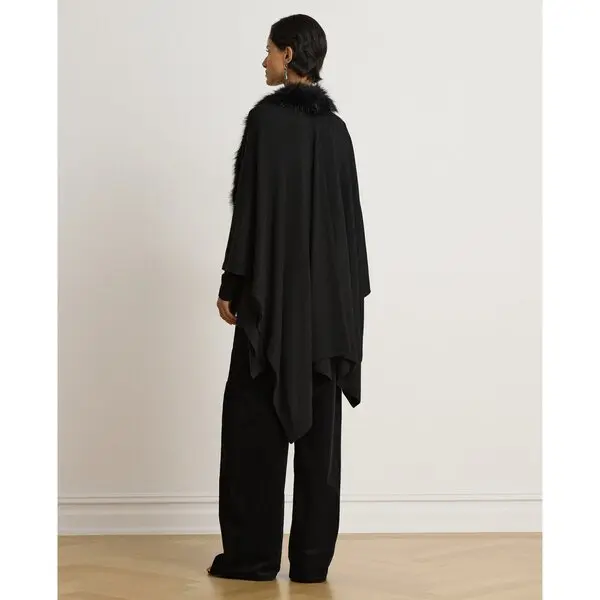 Ralph Lauren Faux-fur-trim Ruana