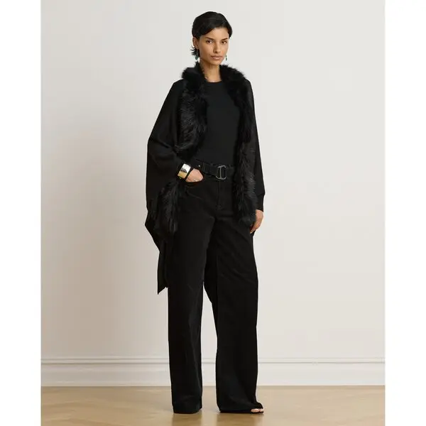 Ralph Lauren Faux-fur-trim Ruana