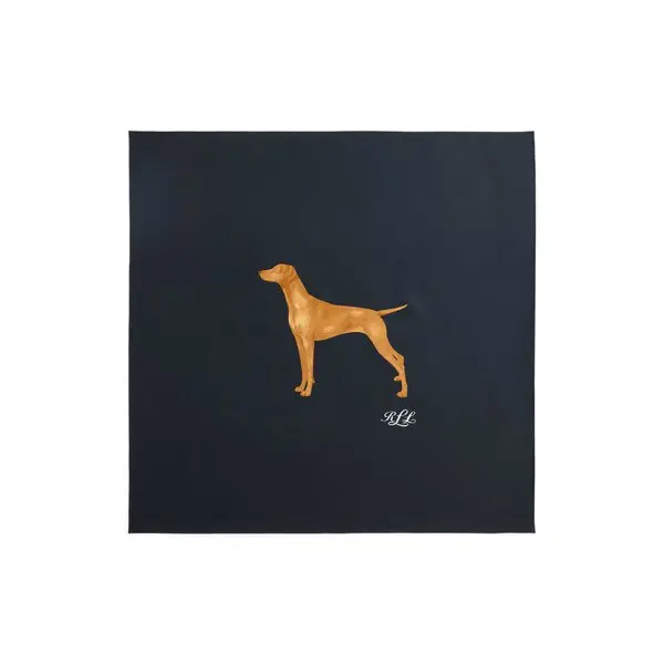 Ralph Lauren Dog Silk Square Scarf - Navy Multi