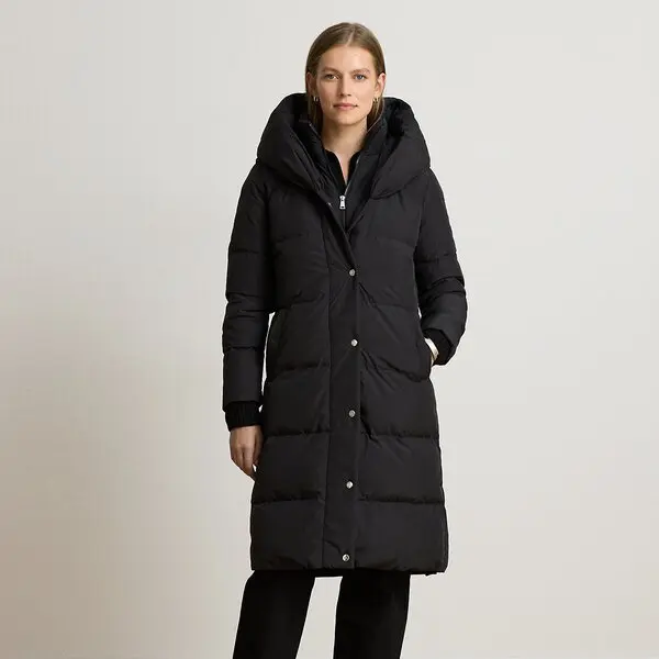 Ralph Lauren Oversize-collar Quilted Down Coat - Black