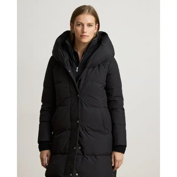 Ralph Lauren Oversize-collar Quilted Down Coat - Black