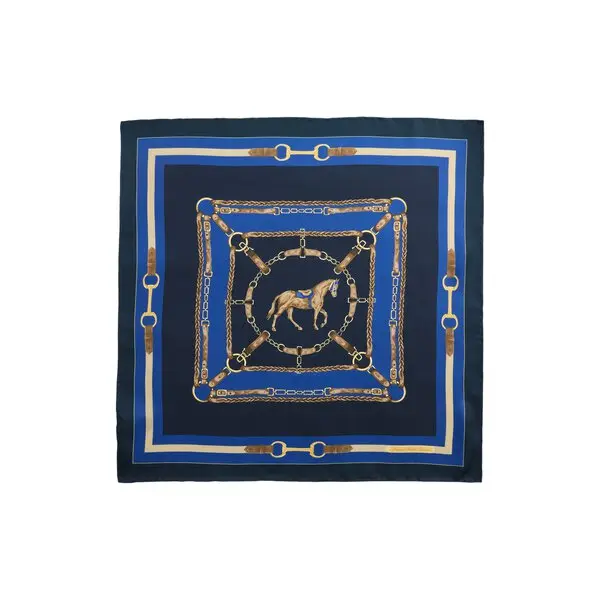 Ralph Lauren Horse & Belting-print Silk Square Scarf