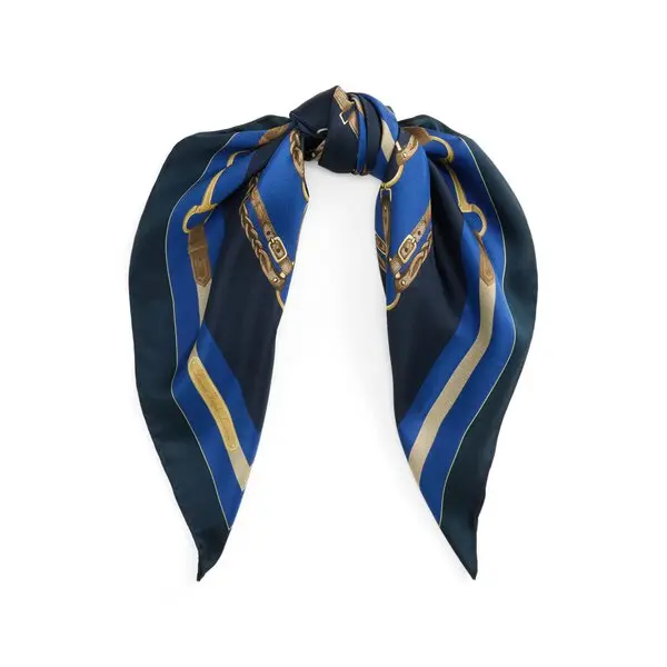 Ralph Lauren Horse & Belting-print Silk Square Scarf
