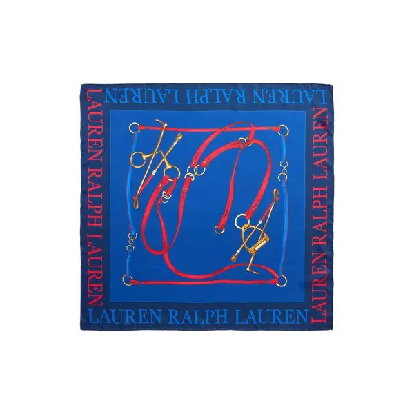 Ralph Lauren Logo & Belting-print Silk Square Scarf